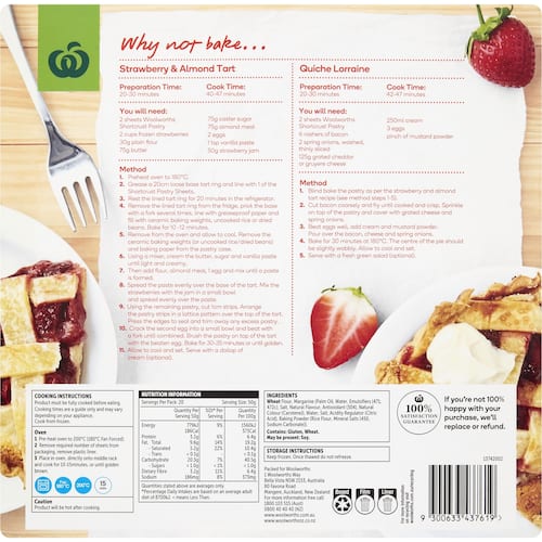 Woolworths Pastry Shortcrust 1kg | bunch