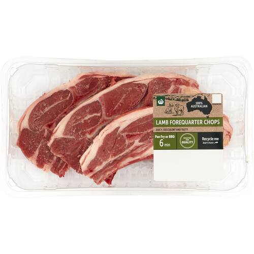 Woolworths Lamb Forequarter Chops 2 - 3 Pieces 500g -750g | bunch