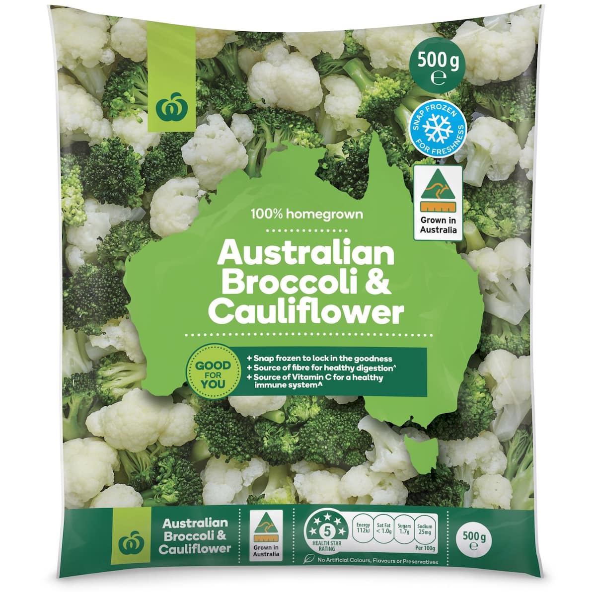 Woolworths Broccoli and Cauliflower 500g | bunch