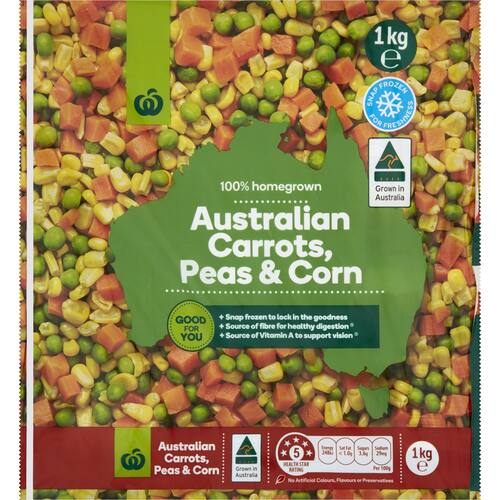 Woolworths Carrots Peas and Corn 1kg | bunch