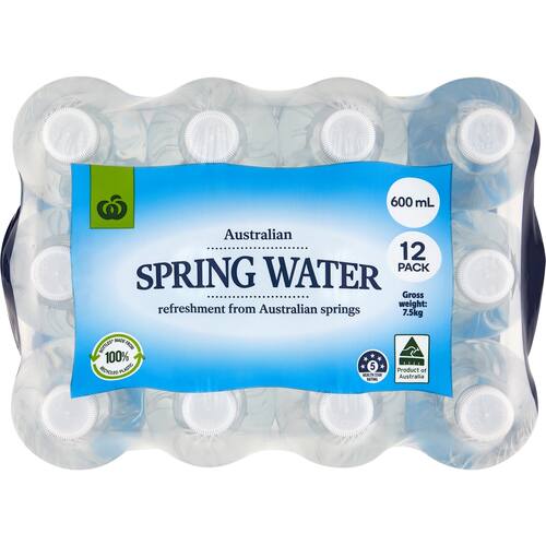 Woolworths Spring Water 12x600ml | bunch
