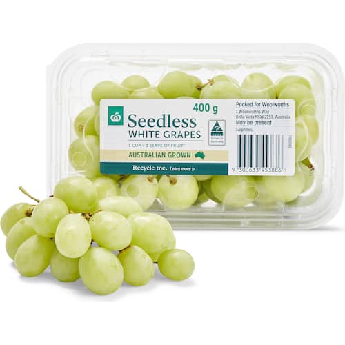 Woolworths White Grapes 400g | bunch