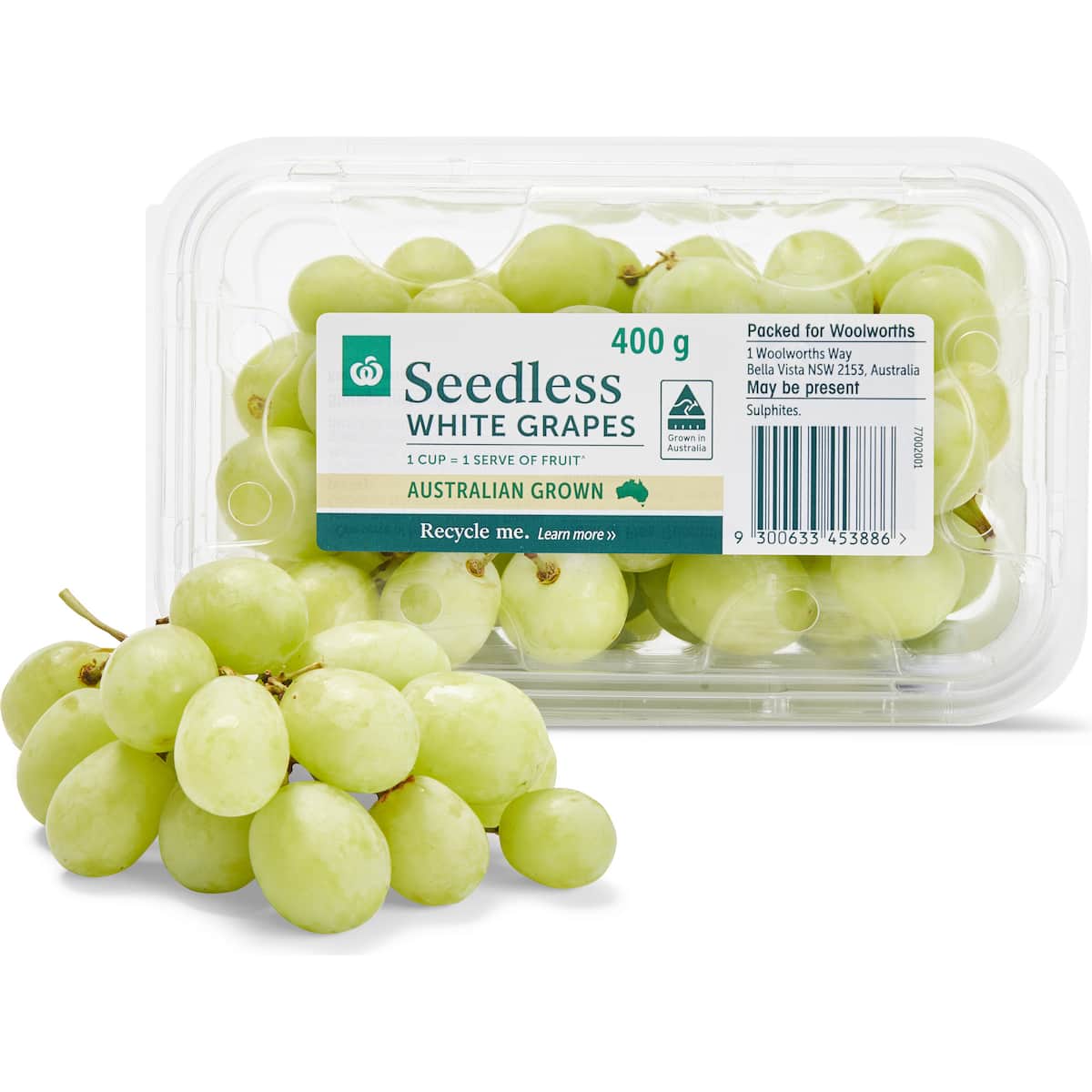 Woolworths White Grapes 400g | bunch