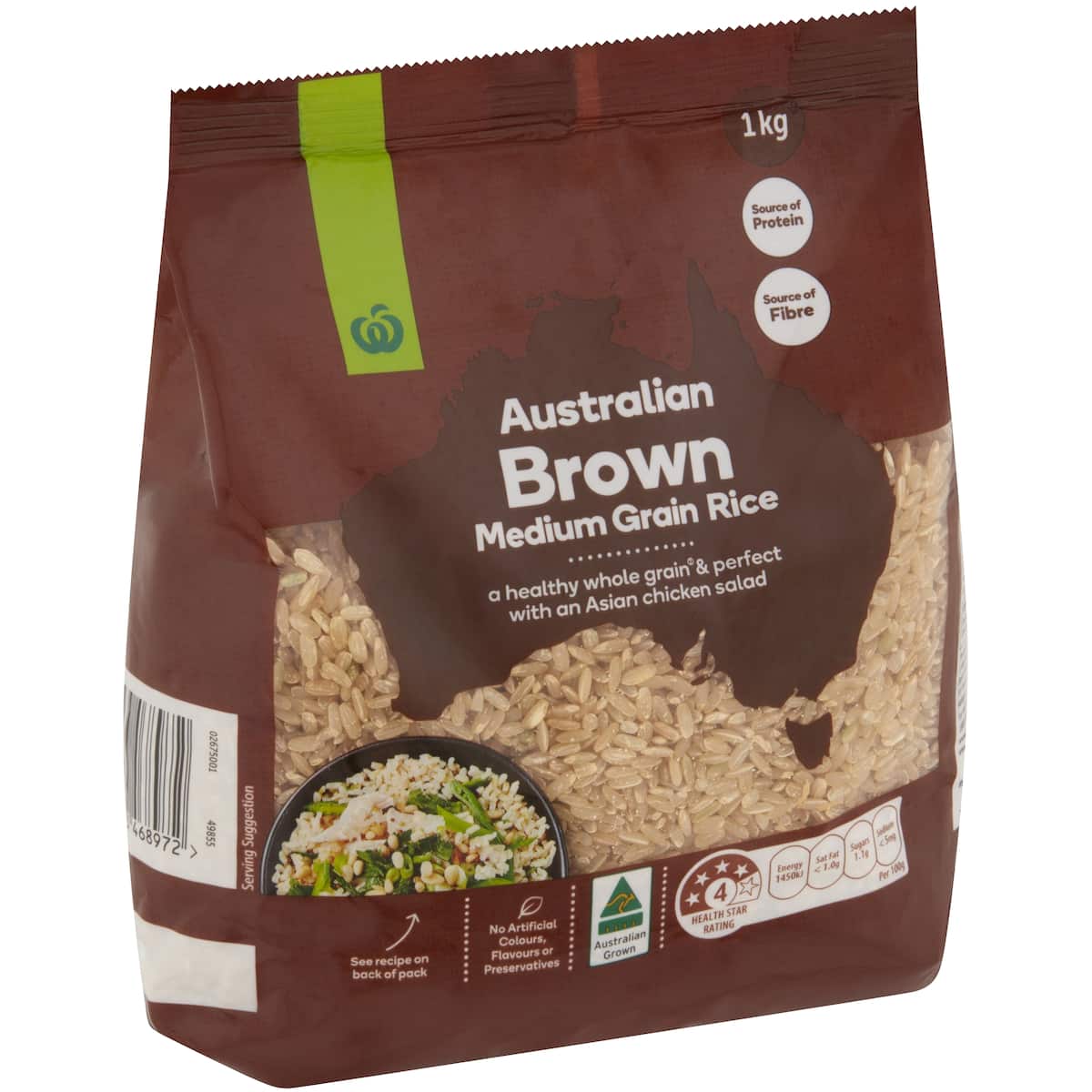 Woolworths Brown Rice Grain 1kg | bunch