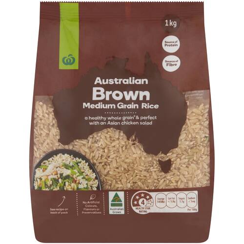 Woolworths Brown Rice Grain 1kg | bunch