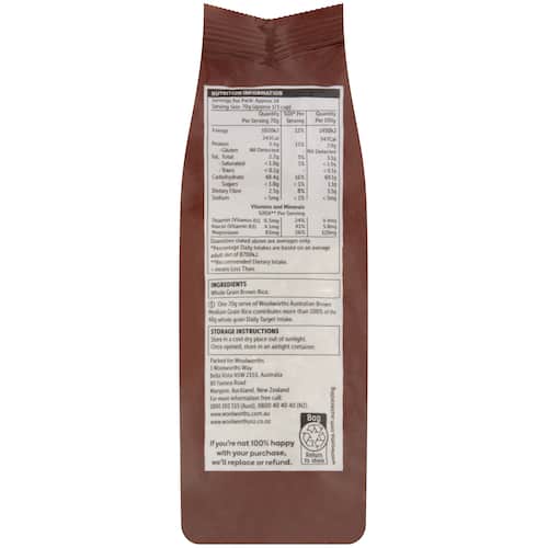 Woolworths Brown Rice Grain 1kg | bunch