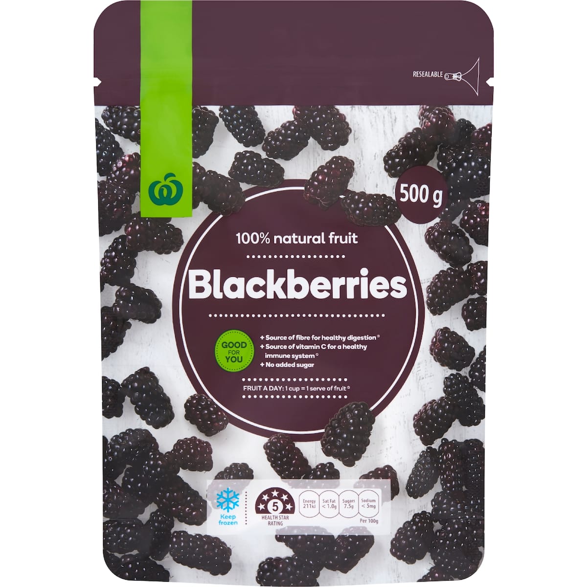 Woolworths Frozen Blackberries 500g | bunch