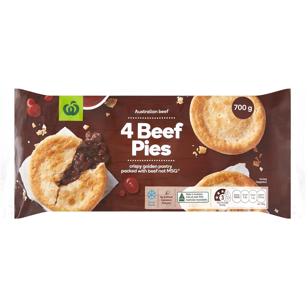 Woolworths Frozen Meat Pies 4 Pack | bunch