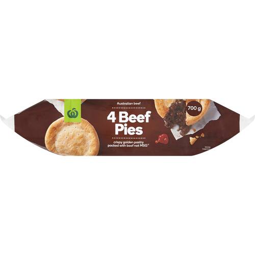 Woolworths Frozen Meat Pies 4 Pack | bunch