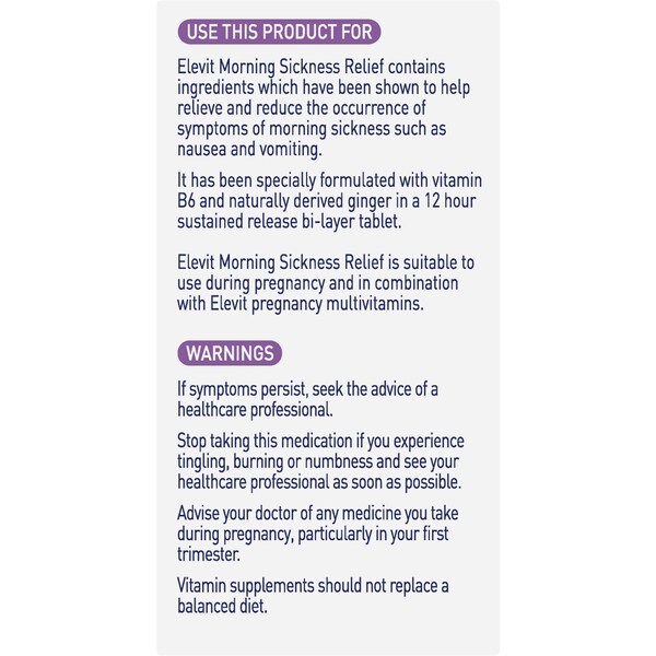 Elevit Morning Sickness Relief 30 Tablets | Woolworths