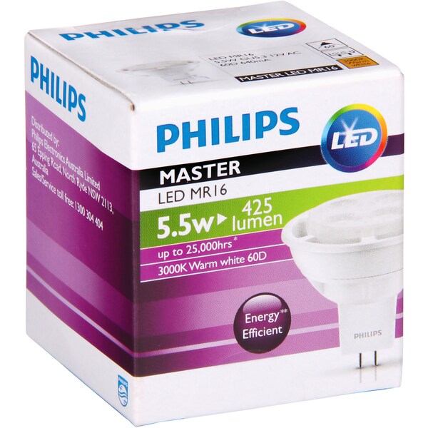 Philips Led 12v Downlight Warm White 5.5w 60 Degree Each | Woolworths