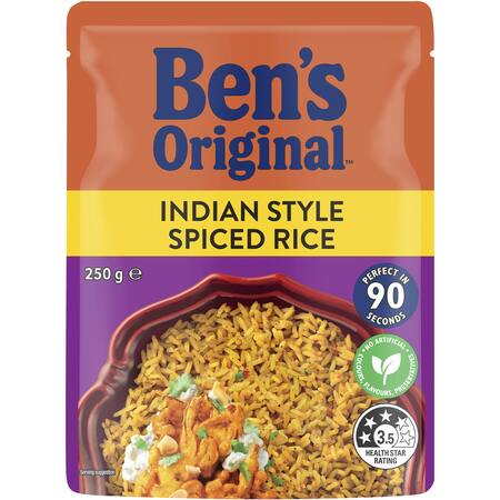 Get Ben's Original Indian Style Spiced Microwave Rice Pouch 250g ...