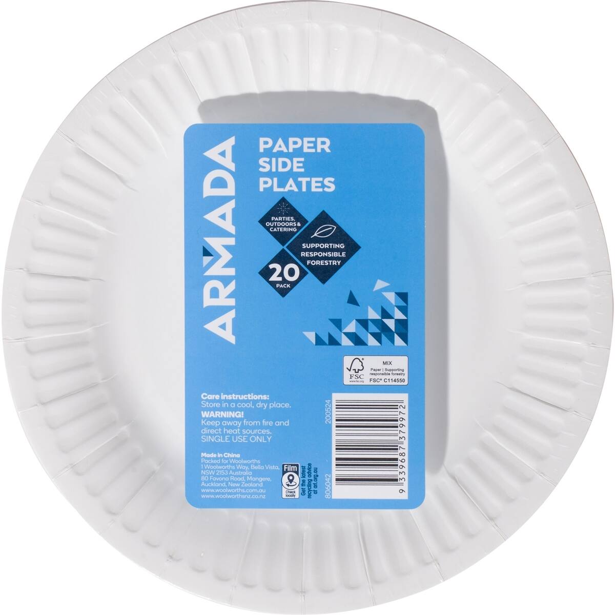 Armada Paper Side Plates White 20 pack | bunch