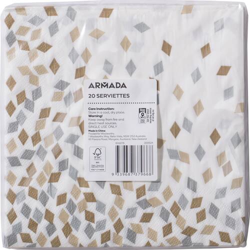 Armada Serviettes Gold & Silver 20 pack | bunch