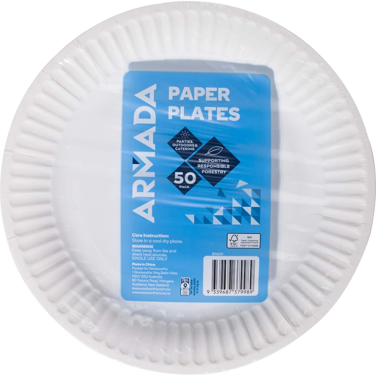 Armada Paper Plates White 50 pack | bunch