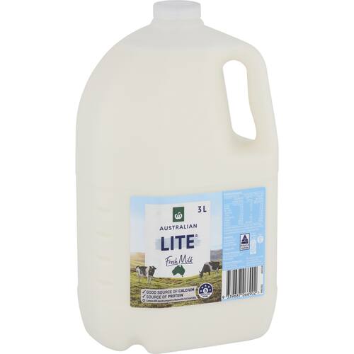 Woolworths Drought Relief Lite Milk 3l | bunch