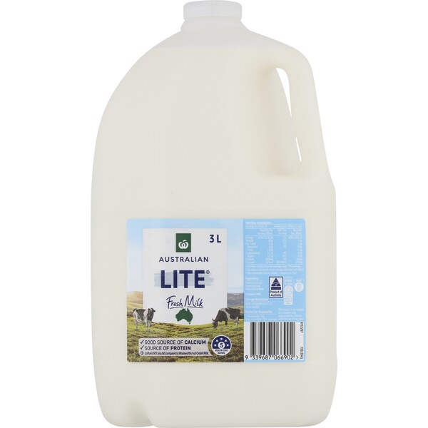 Woolworths Lite Milk 3l | Woolworths