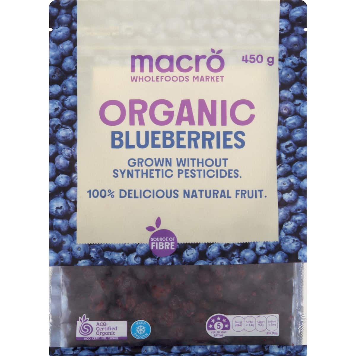 Macro Organic Frozen Blueberries 450g | bunch