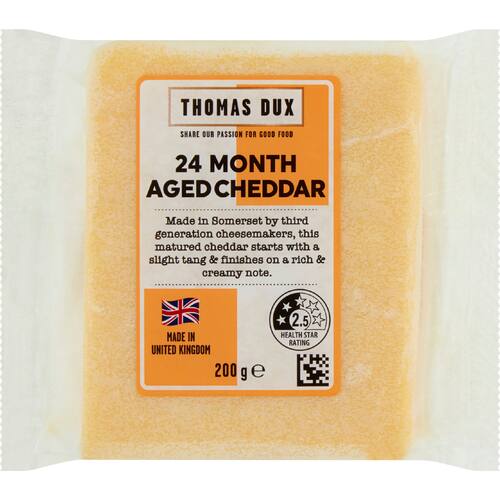 Thomas Dux Aged Cheddar 24 Months 200g | bunch