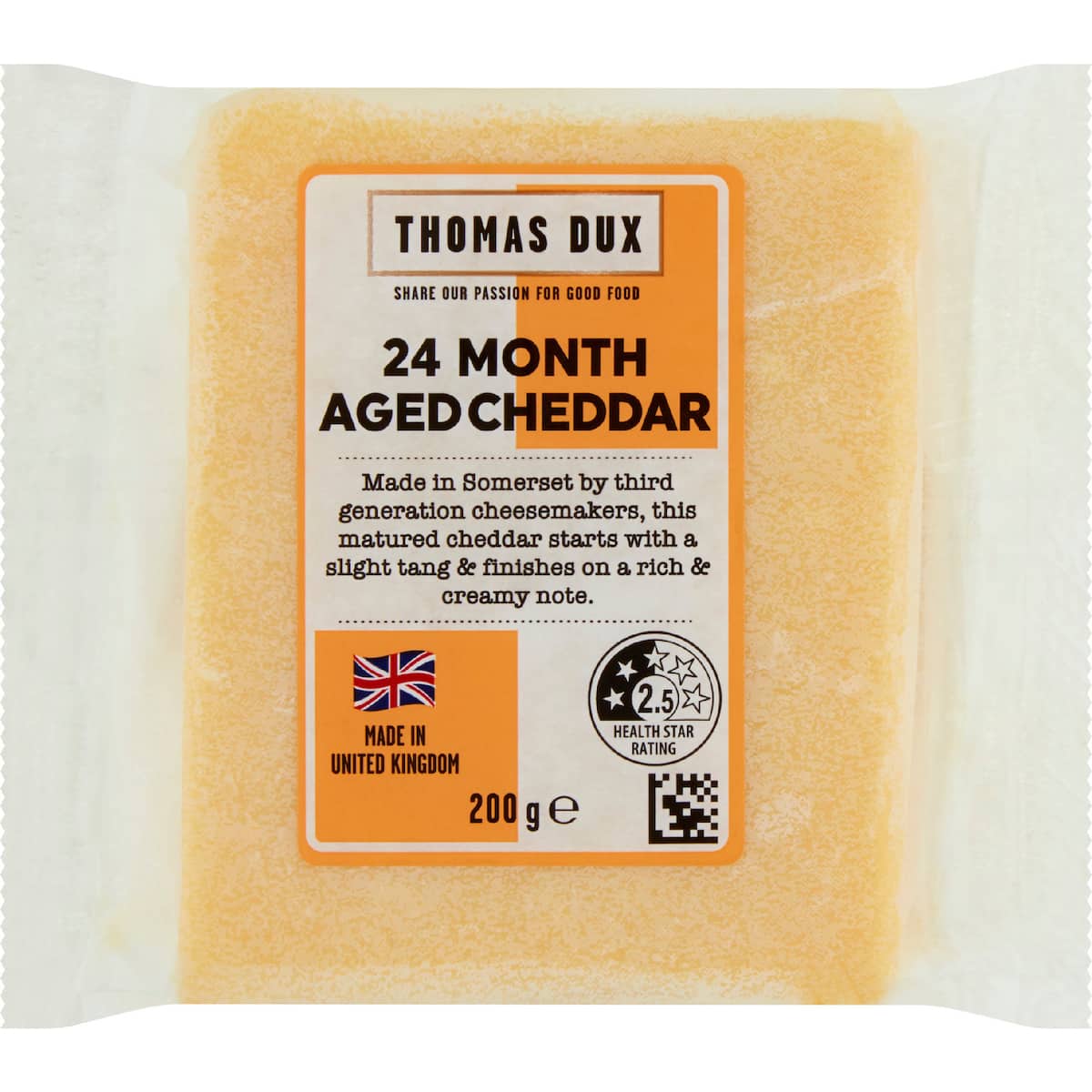 Thomas Dux Aged Cheddar 24 Months 200g | bunch
