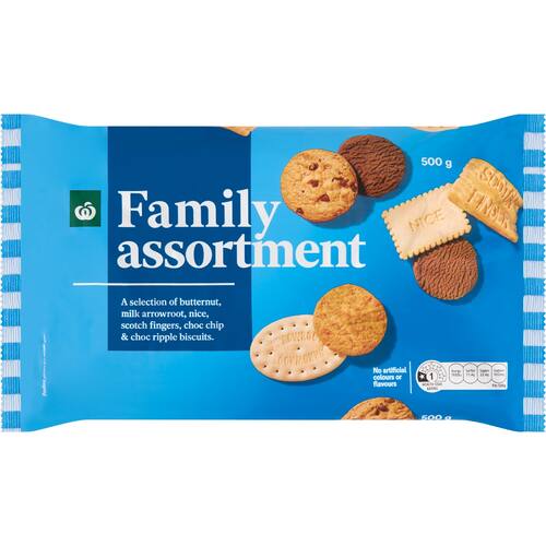 Woolworths Family Assorted Biscuits 500g | bunch