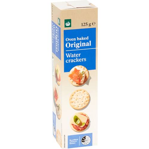 Woolworths Plain Water Crackers 125g | bunch