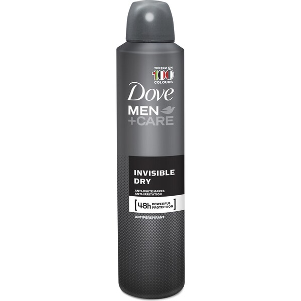 Dove Men+care Antiperspirant Aerosol Invisible Dry 254ml | Woolworths
