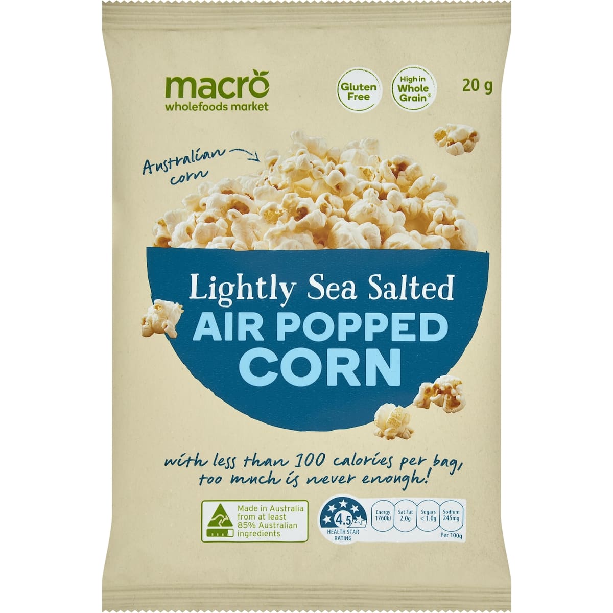 Macro Popcorn Air Popped Light 20g | bunch