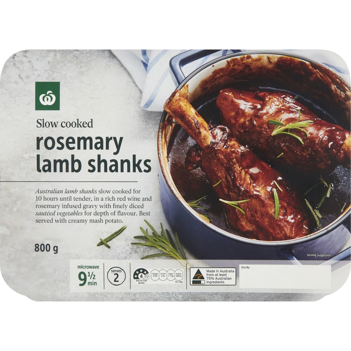 Woolworths Rosemary Lamb Shanks Chilled Meal 800g | bunch