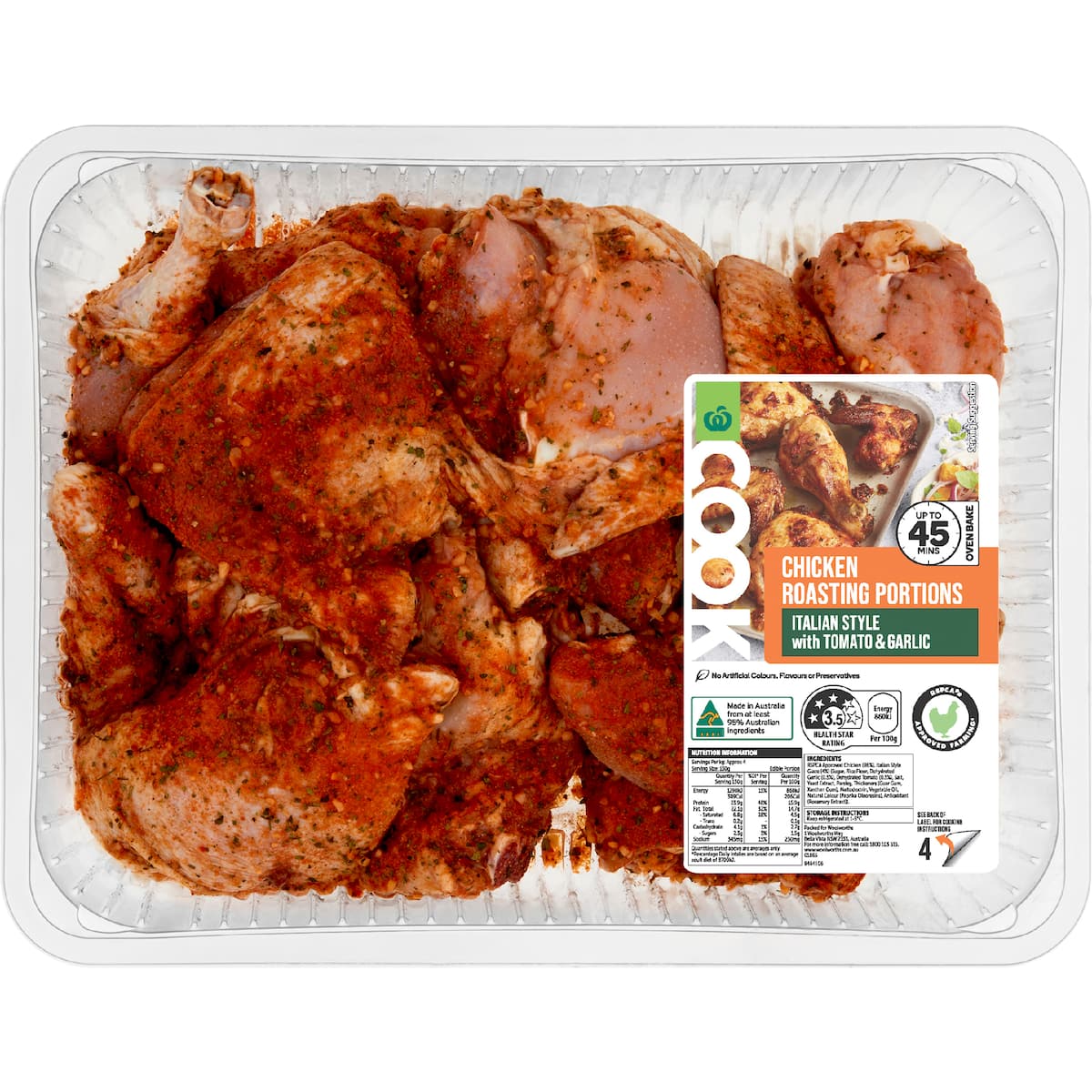 Woolworths Cook Chicken Roasting Portions Italian Style 1.5kg - 2kg | bunch
