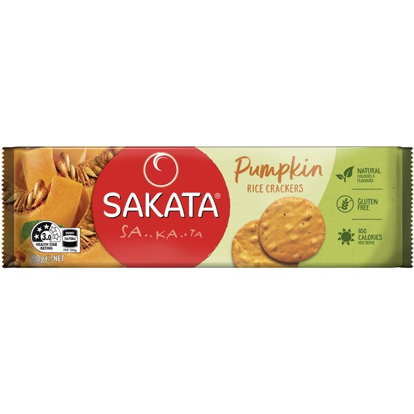 Sakata Rice Crackers Pumpkin 90g | Woolworths
