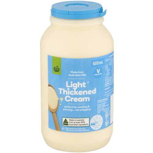 Woolworths Light Thickened Cream 600ml | bunch