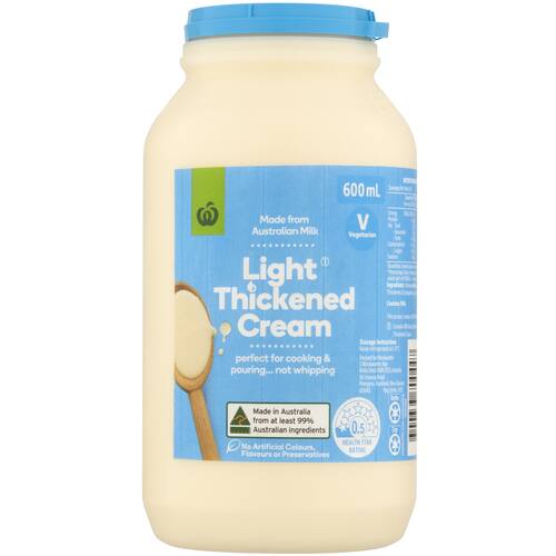 Woolworths Light Thickened Cream 600ml | bunch