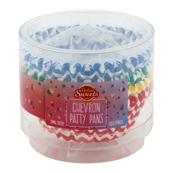 Dollar Sweets Patty Pans Small Chevron 100 pack | Woolworths