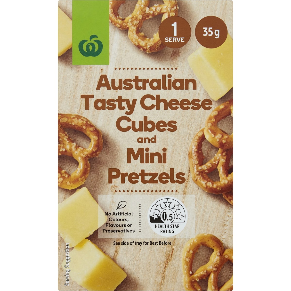 Woolworths Tasty Cheese Cubes and Mini Pretzels 35g | bunch
