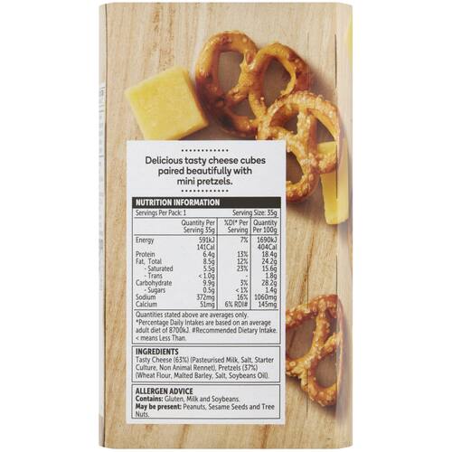 Woolworths Tasty Cheese Cubes and Mini Pretzels 35g | bunch