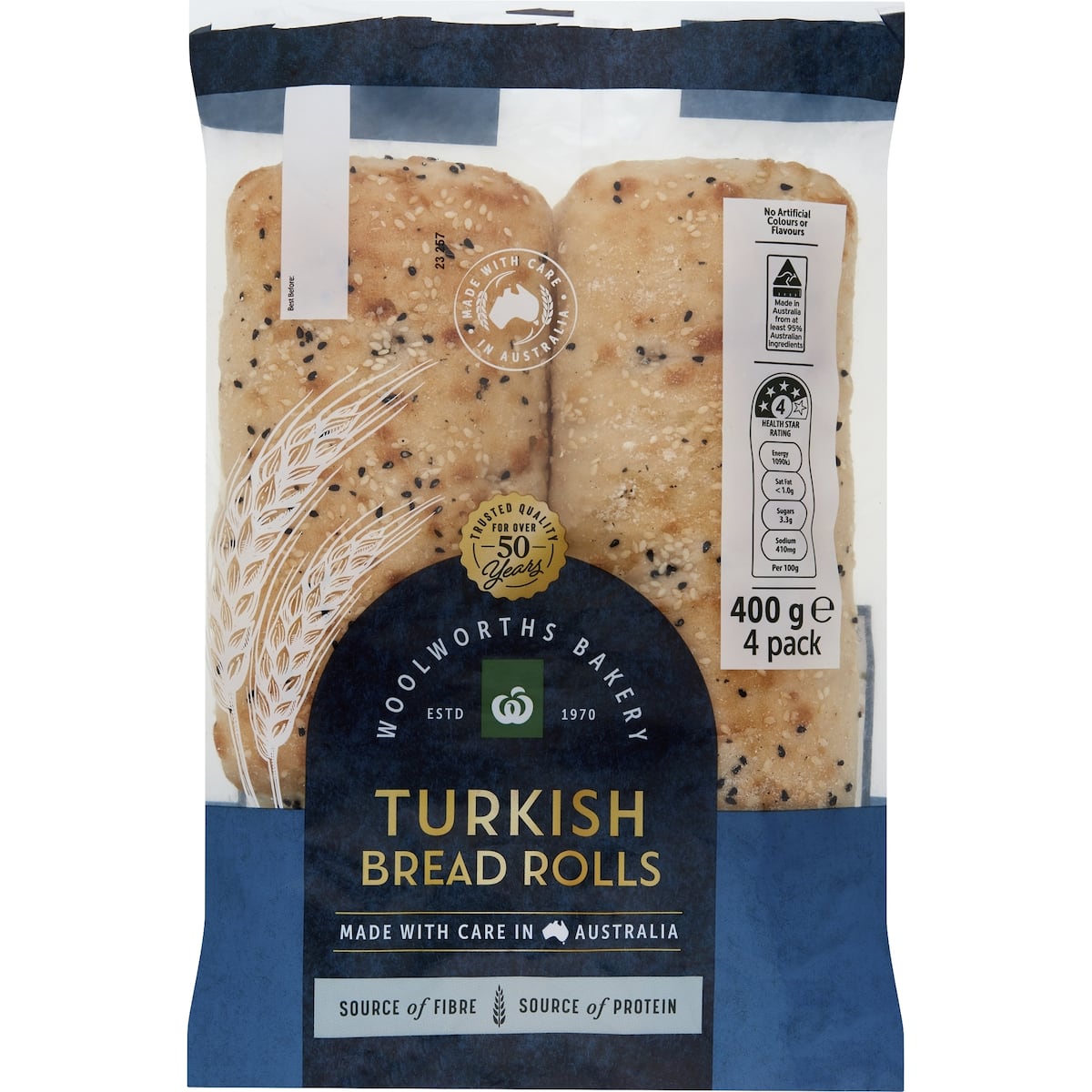 Woolworths Stonebaked Turkish Rolls 4Pk | bunch