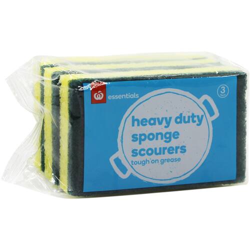 Essentials Heavy Duty Sponge Scourer 3 Pack | bunch