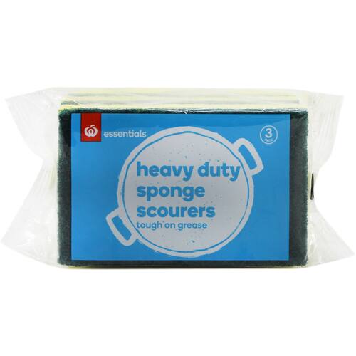 Essentials Heavy Duty Sponge Scourer 3 Pack | bunch