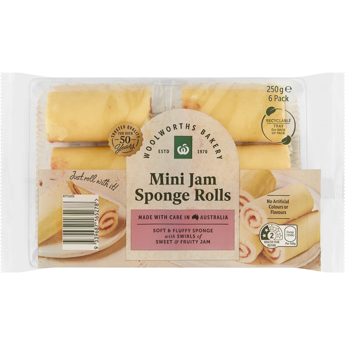 Woolworths Mini Jam Sponge Rolls 6 Pack | bunch