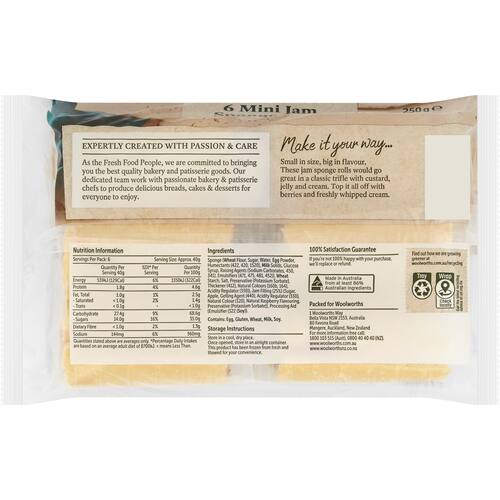 Woolworths Mini Jam Sponge Rolls 6 Pack | bunch