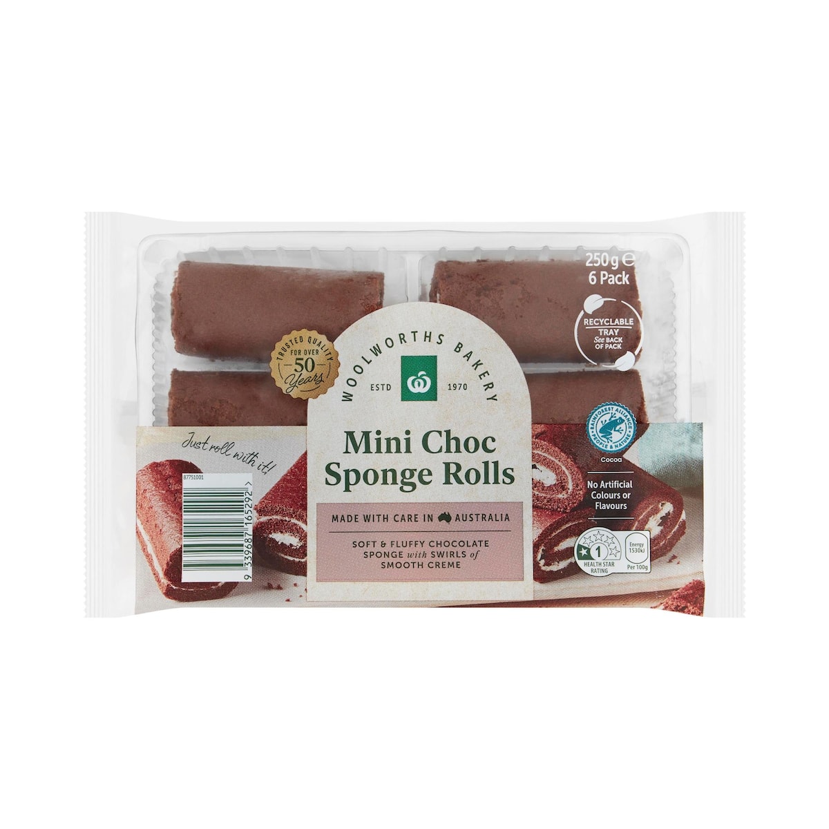 Woolworths Mini Choc Sponge Rolls 6 Pack | bunch