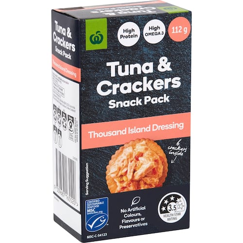 Woolworths Tuna and Crackers Snack Pack Thousand Island 112g | bunch
