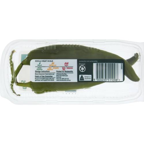 Woolworths Chilli Green Cayenne 50g Punnet | bunch