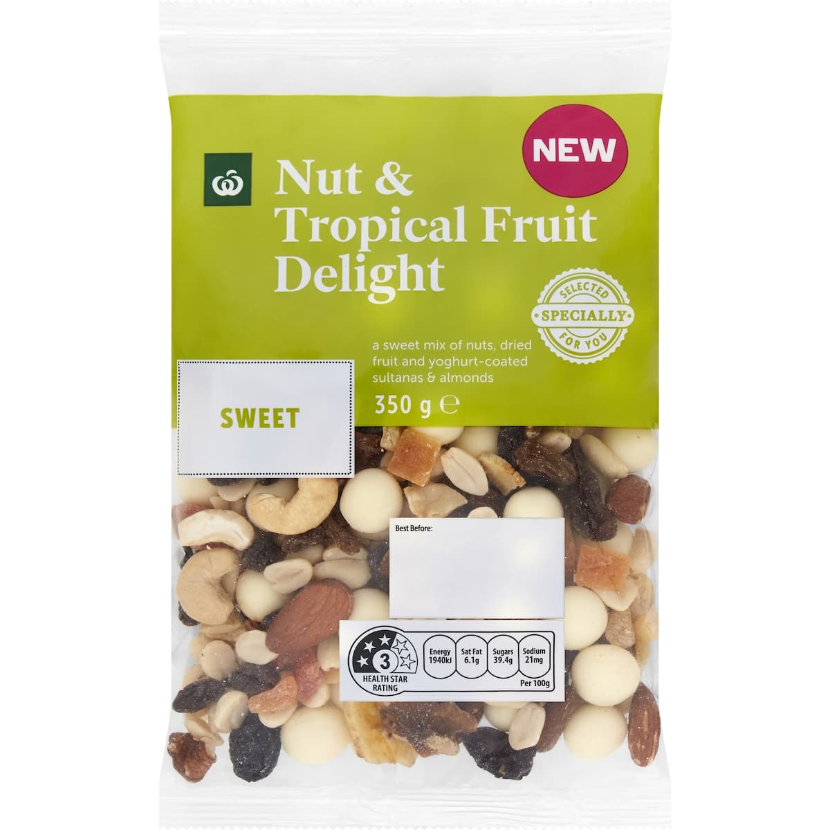 Woolworths Nut & Tropical Fruit Delight Sweet 350g | bunch