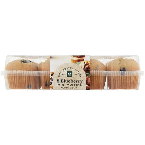 Woolworths Mini Blueberry Muffins 8 Pack | bunch