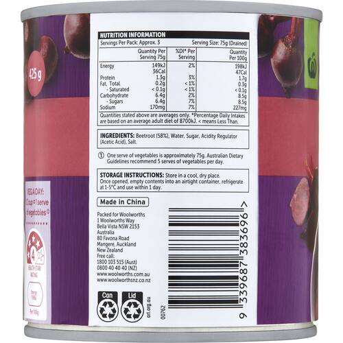 Woolworths Baby Beetroot 425g | bunch