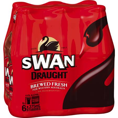 Get Swan Draught Draught Lager Bottles 375ml x 6 Pack delivered to your ...