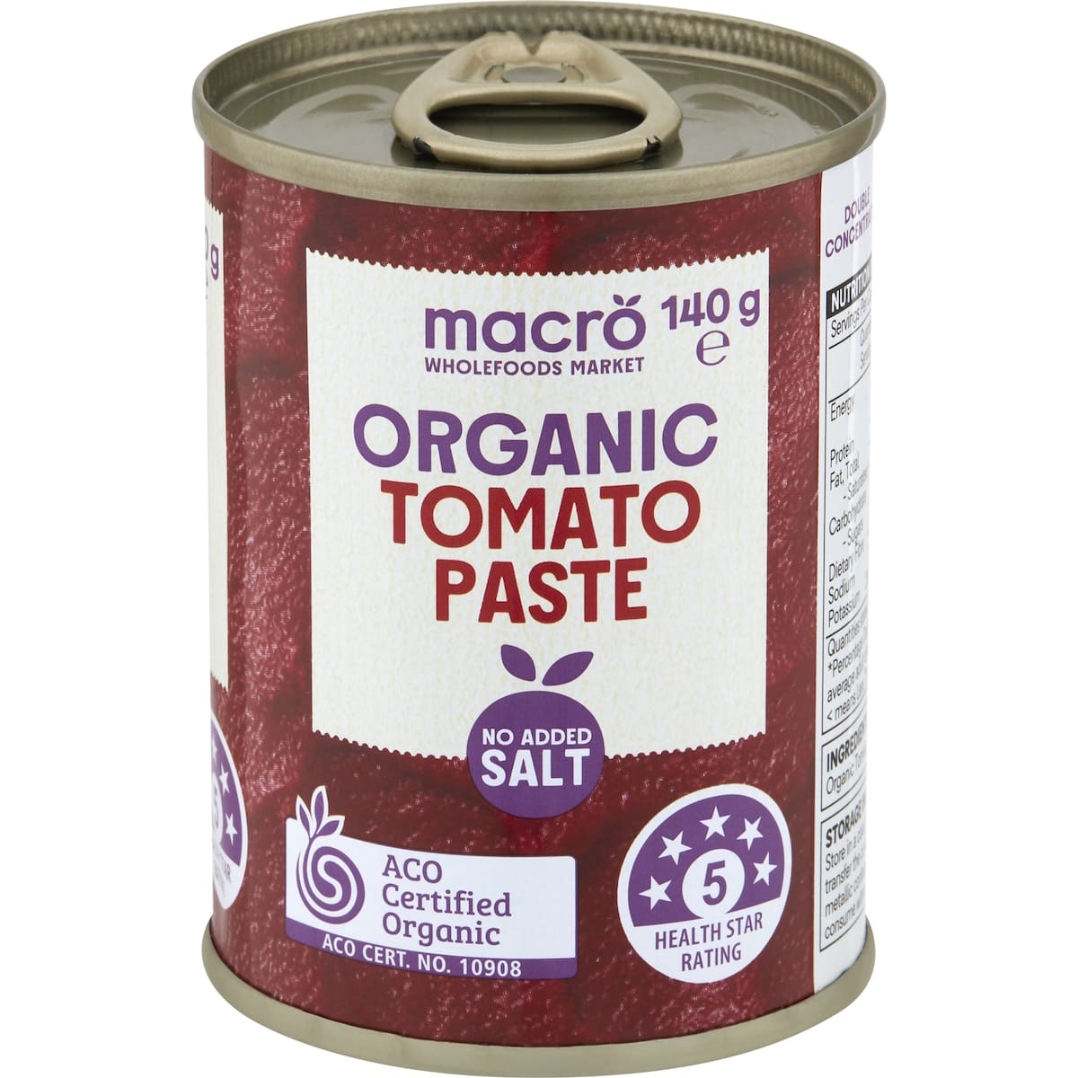 Macro Organic Tomato Paste No Added Salt 140g | bunch
