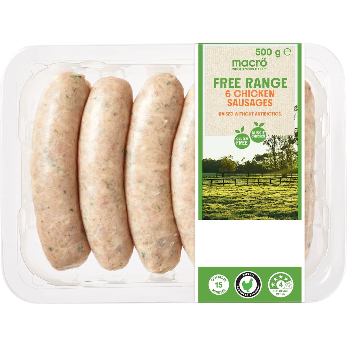 Macro Free Range 6 Chicken Sausages 500g | bunch
